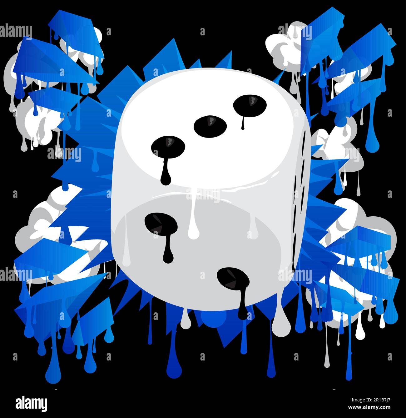 Dice painted as Graffiti. Abstract modern street art decoration, luck ...