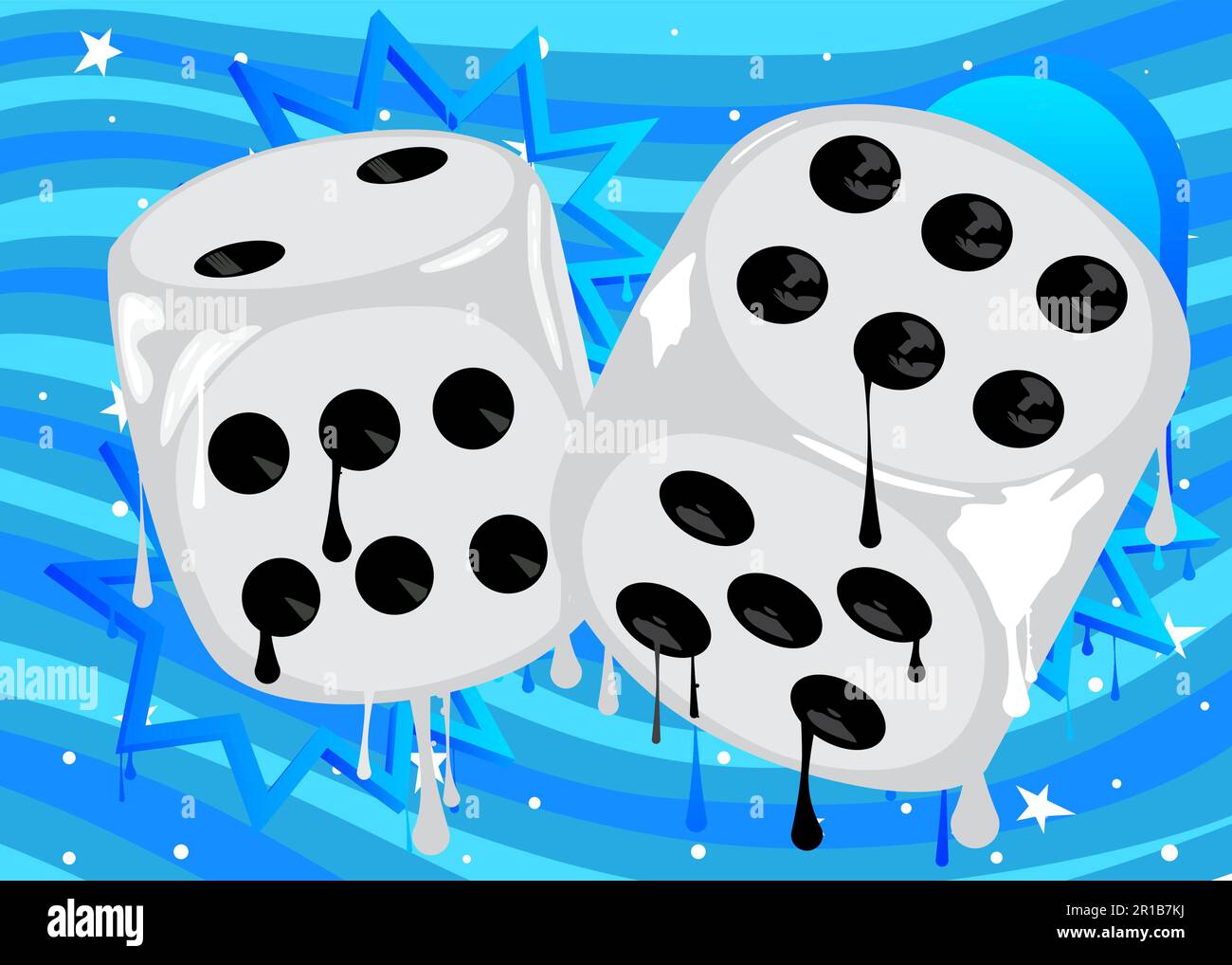 Dice painted as Graffiti. Abstract modern street art decoration, luck ...