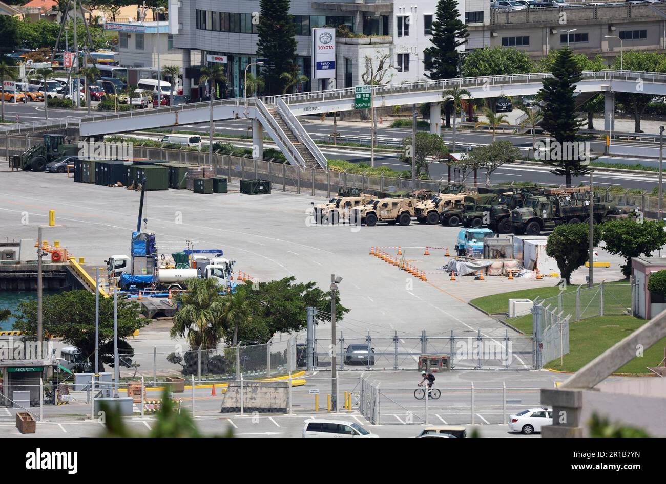 A picture shows Naha Port Facility in Naha City, Okinawa Prefecture on ...