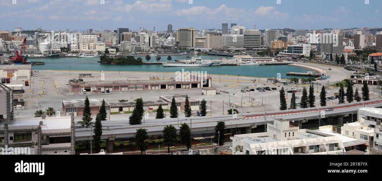 A picture shows Naha Port Facility in Naha City, Okinawa Prefecture on ...