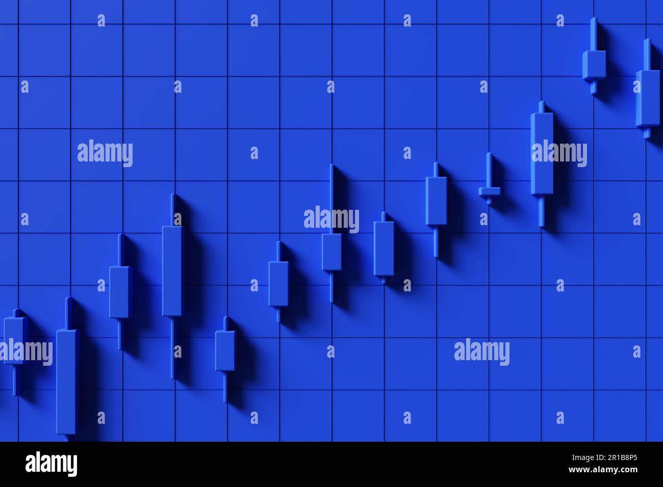 Stock candlestick background image with a solid blue color representing ...