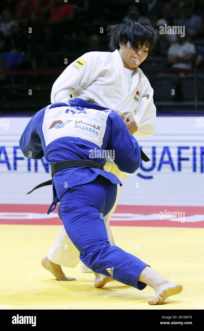 Japan's Shori Hamada (white) competes against Alice Bellandi of Italy ...