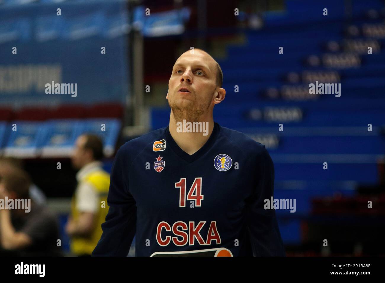 Saint Petersburg, Russia. 12th May, 2023. Dejan Davidovac (14) of CSKA ...