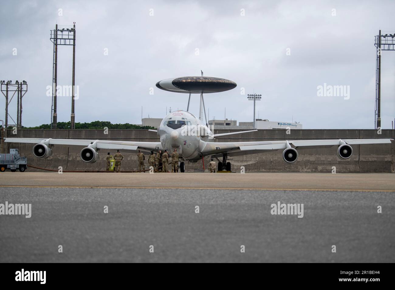 718th Aircraft Maintenance Squadron maintainers prepare an E-3 Sentry ...