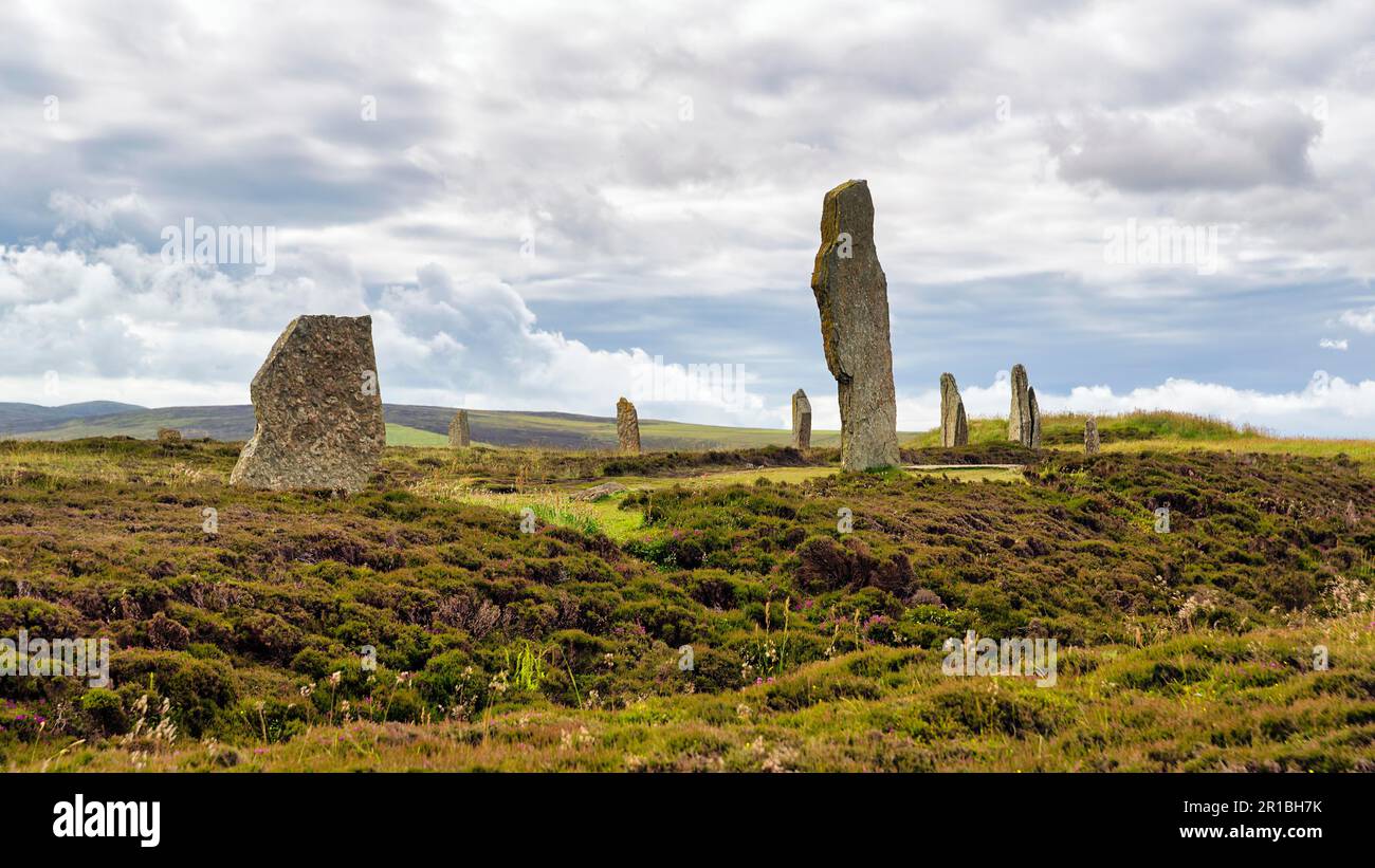 Neolithic stone circle, Ring of Brodgar, Mainland, Orkney Islands ...