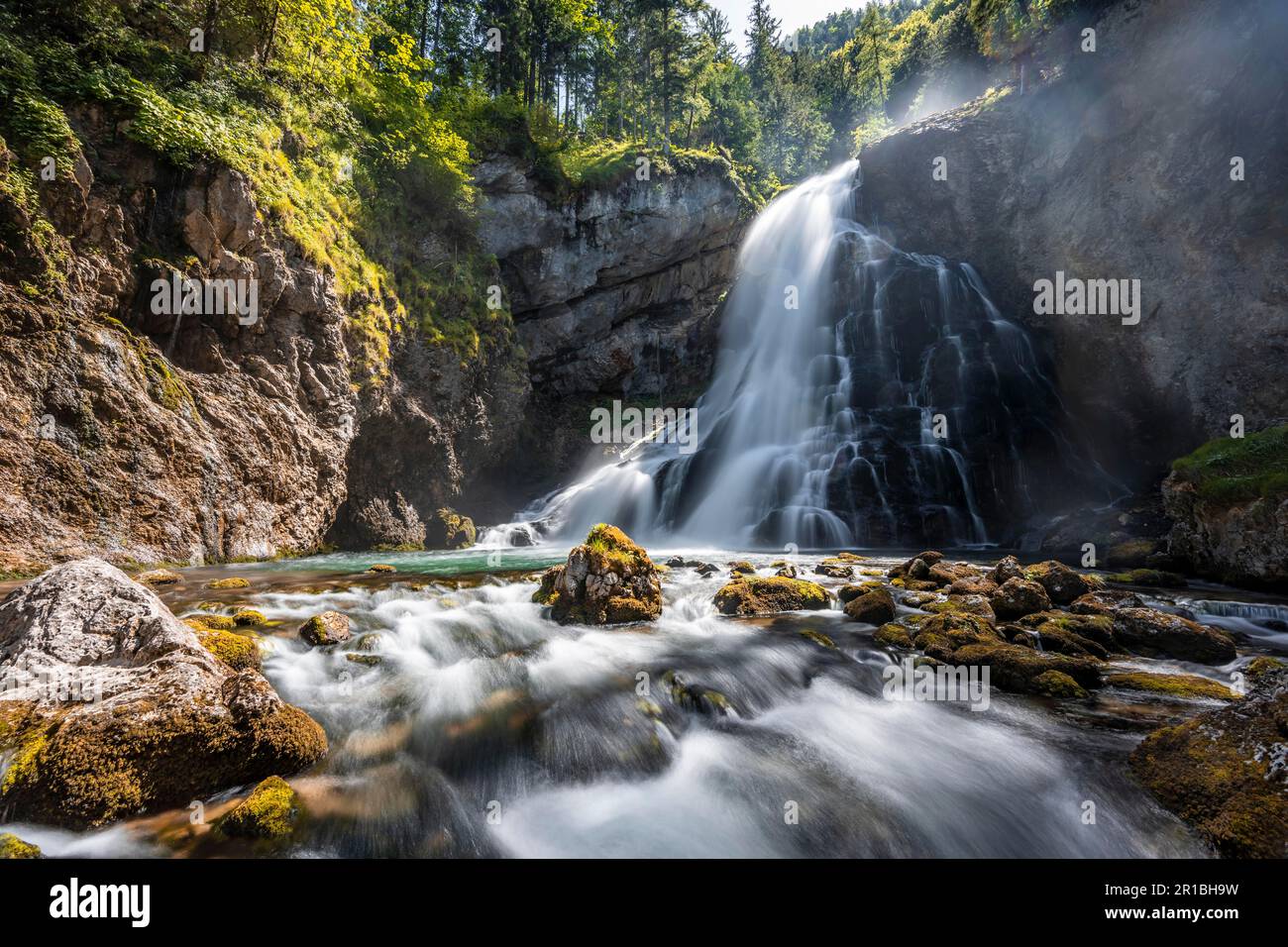 Gollinger Waterfall, Schwarzenbach Falls on the Schwarzbach, long ...