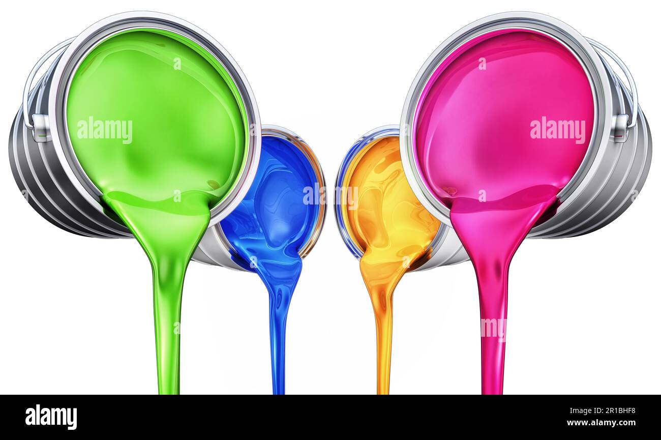 high resolution rendering of color pots Stock Photo - Alamy