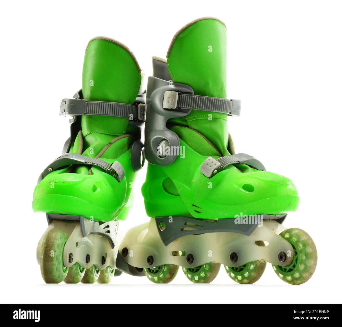A pair of inline skates isolated on white background Stock Photo - Alamy