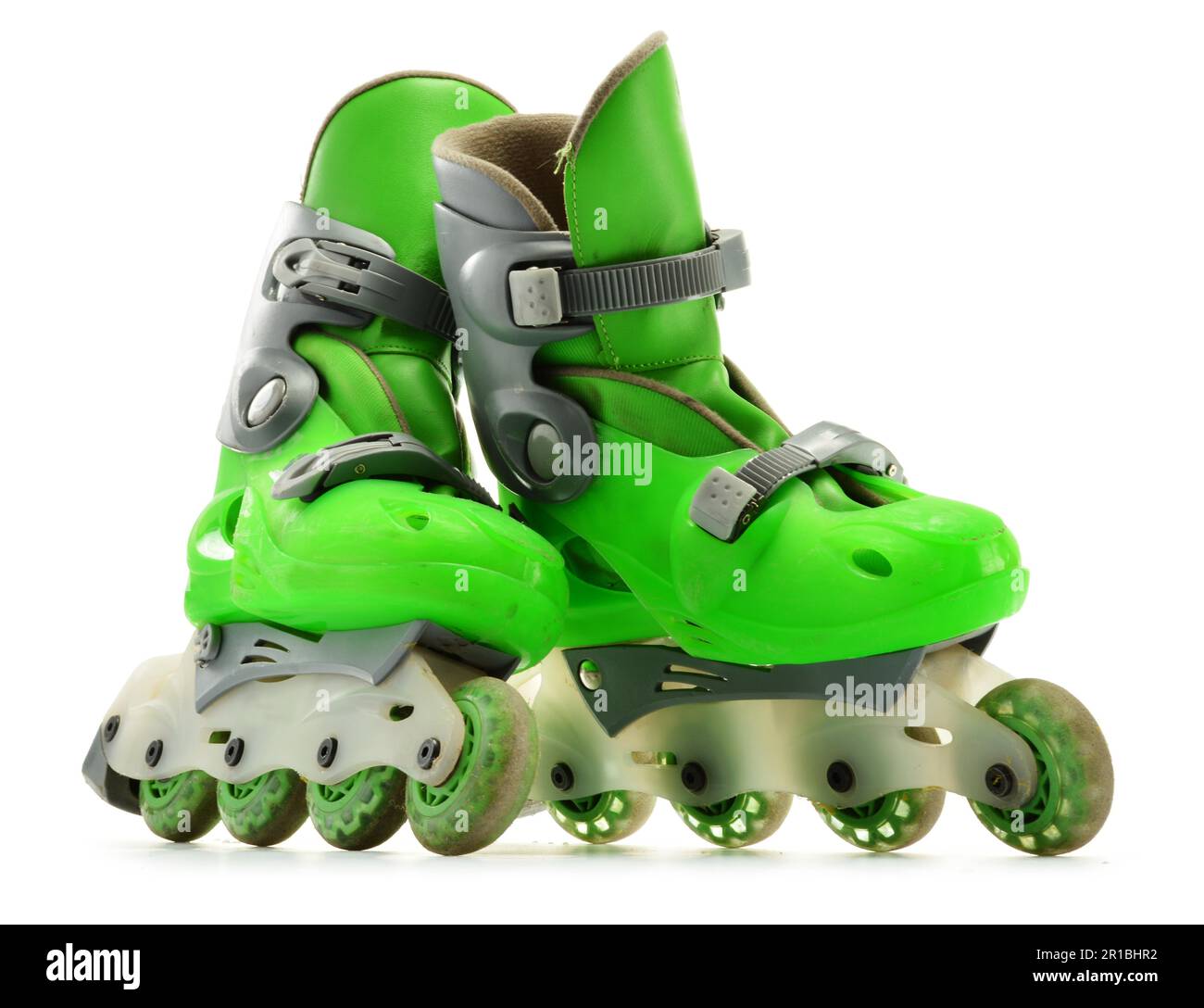 A pair of inline skates isolated on white background Stock Photo - Alamy
