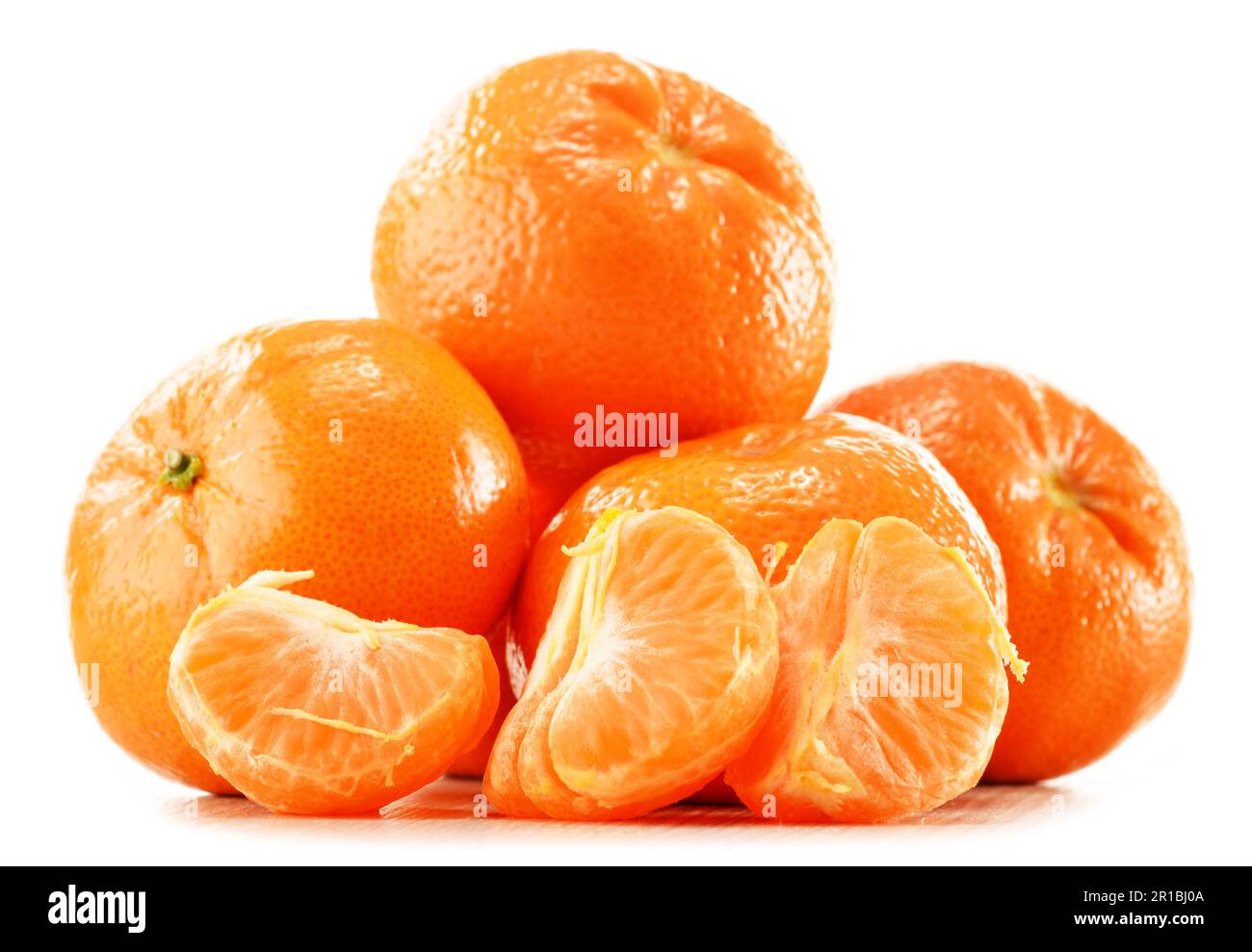 Composition with tangerines isolated on white background Stock Photo ...