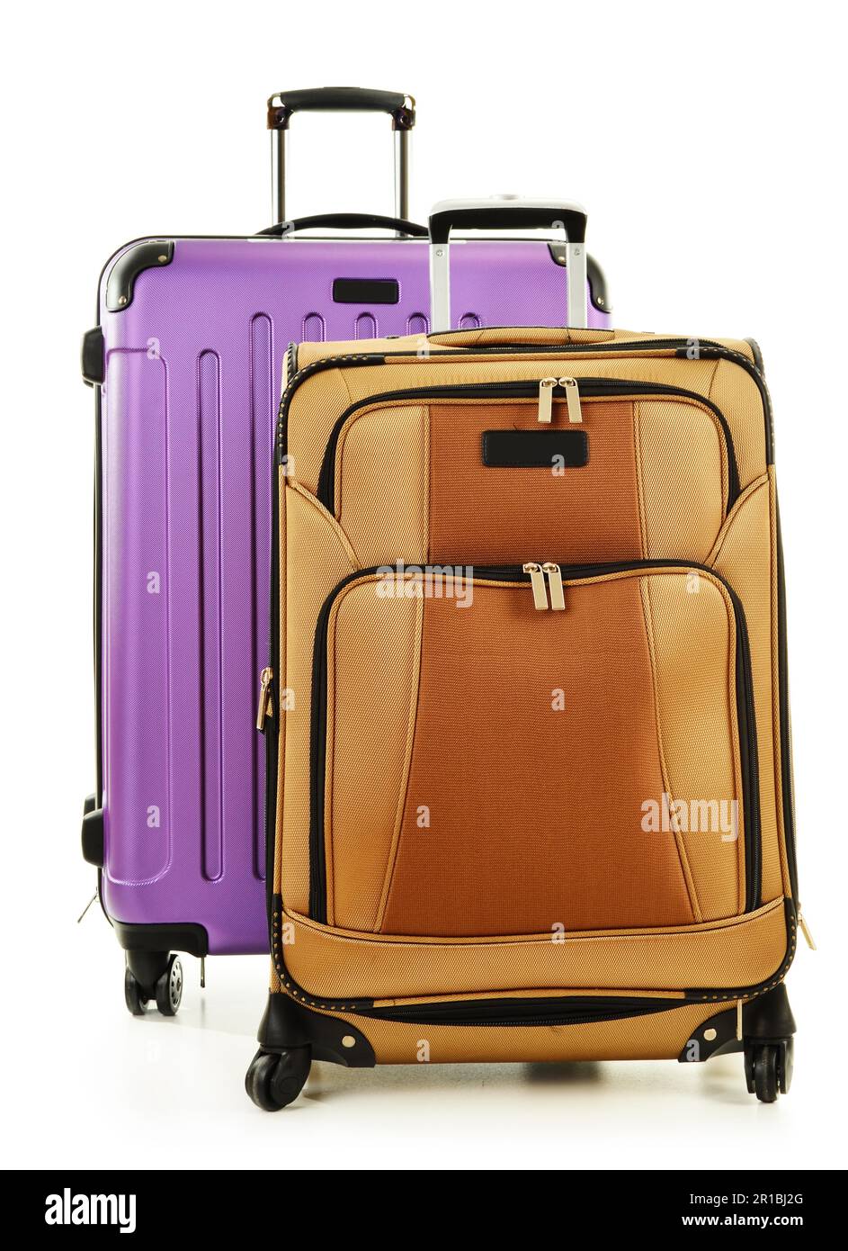 Two suitcases isolated on white background Stock Photo - Alamy
