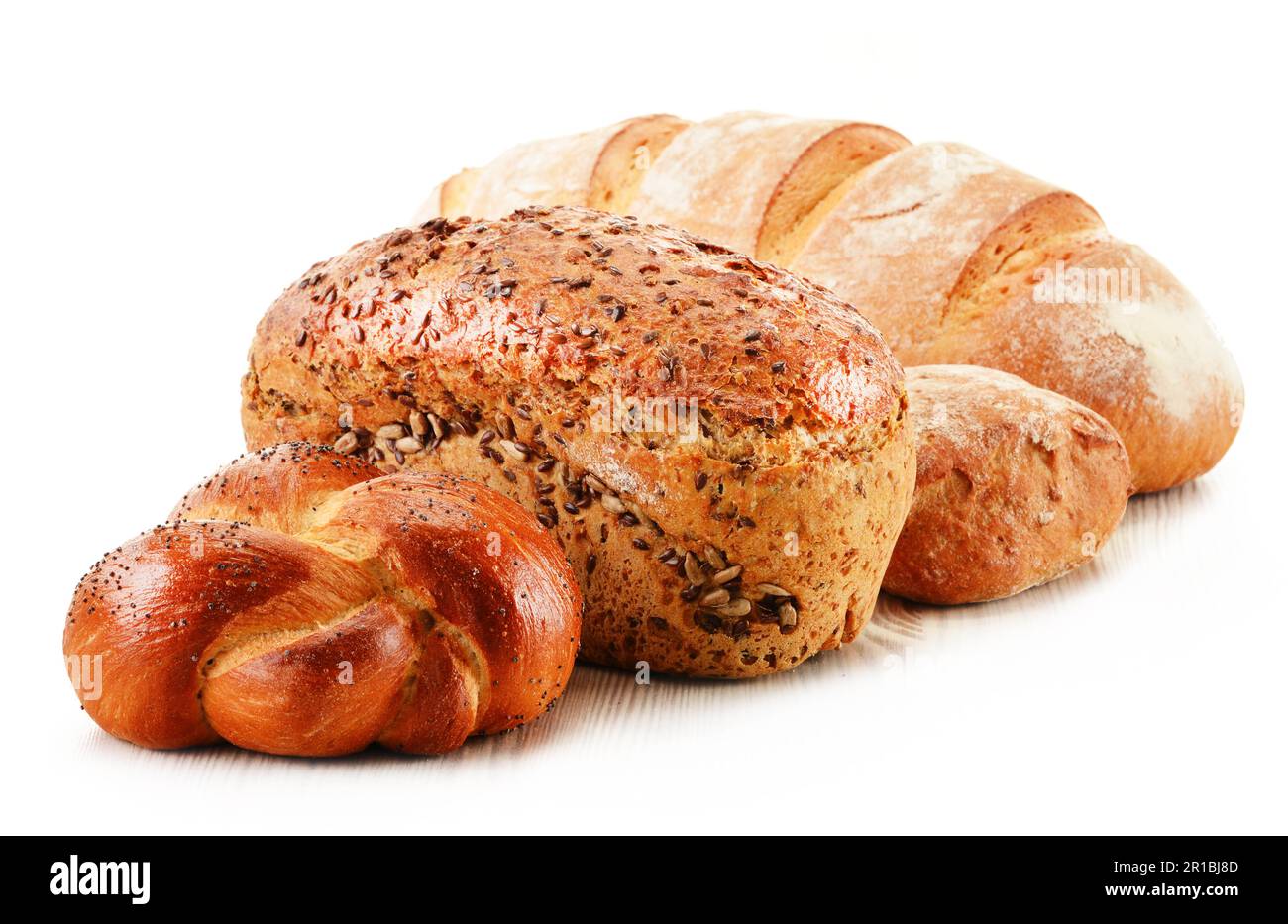 Composition with variety of baking products isolated on white Stock ...