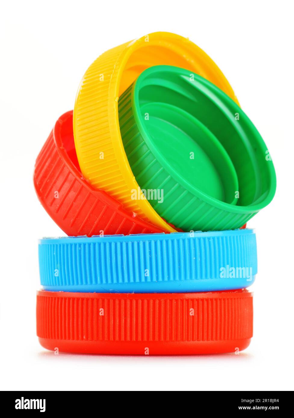 Plastic bottle caps isolated on white Stock Photo - Alamy