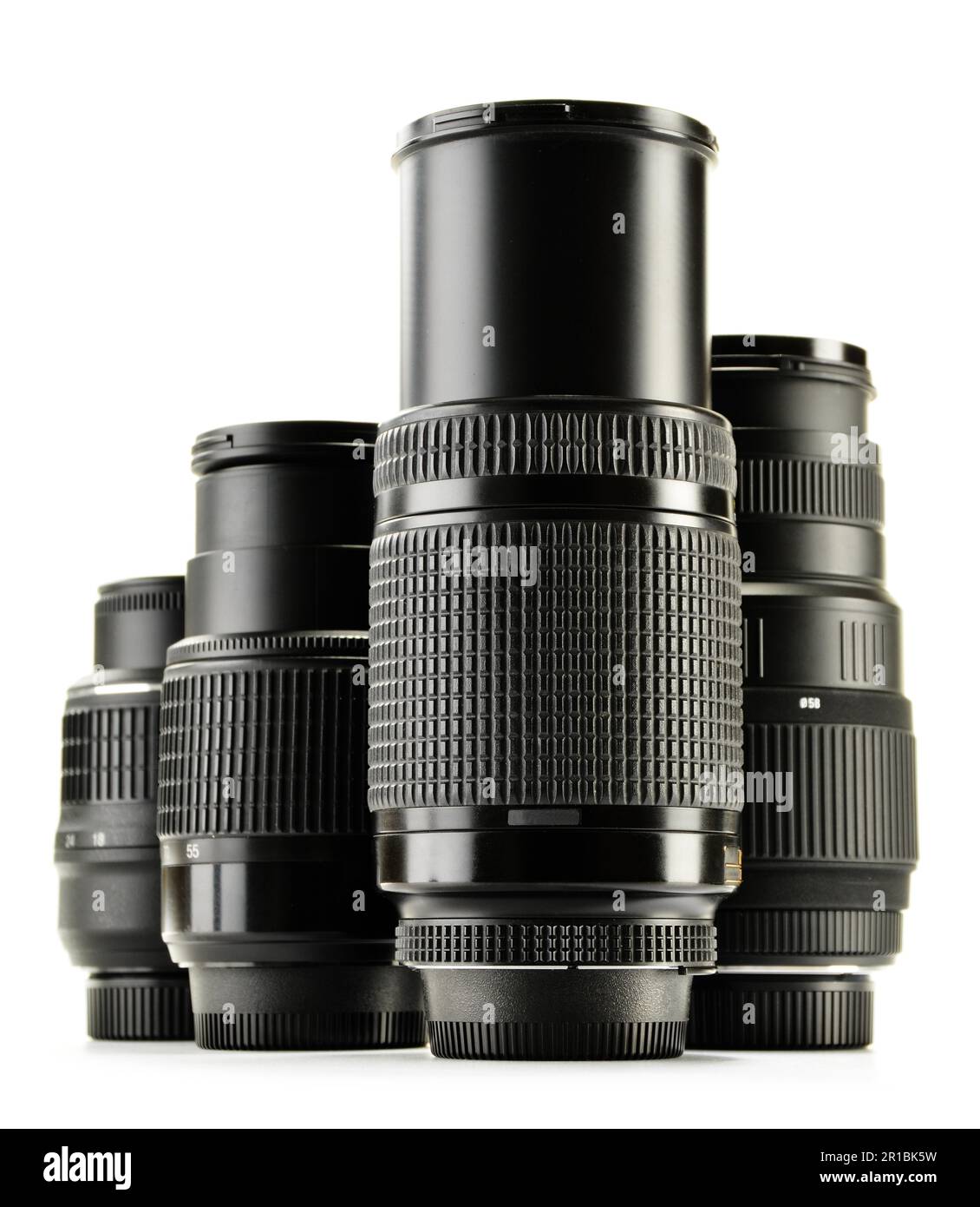 Photo zoom lenses isolated on white background Stock Photo - Alamy