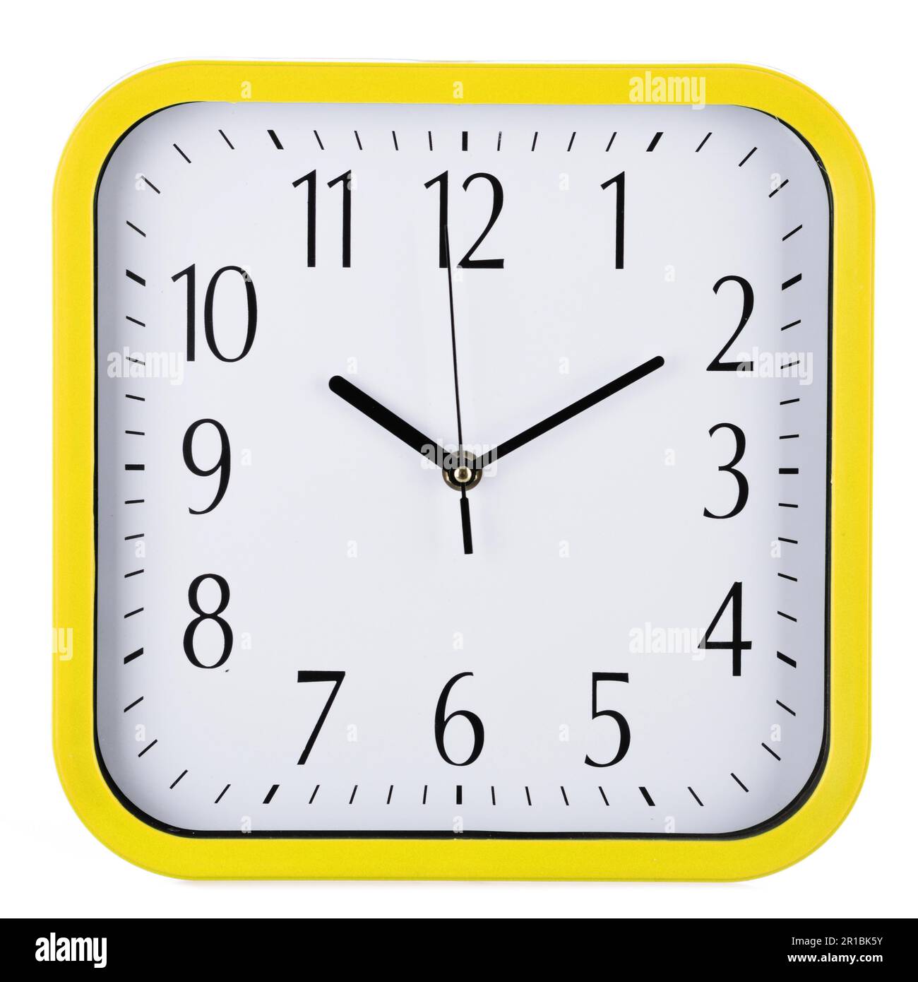 Wall clock isolated on white background. Ten past ten Stock Photo - Alamy