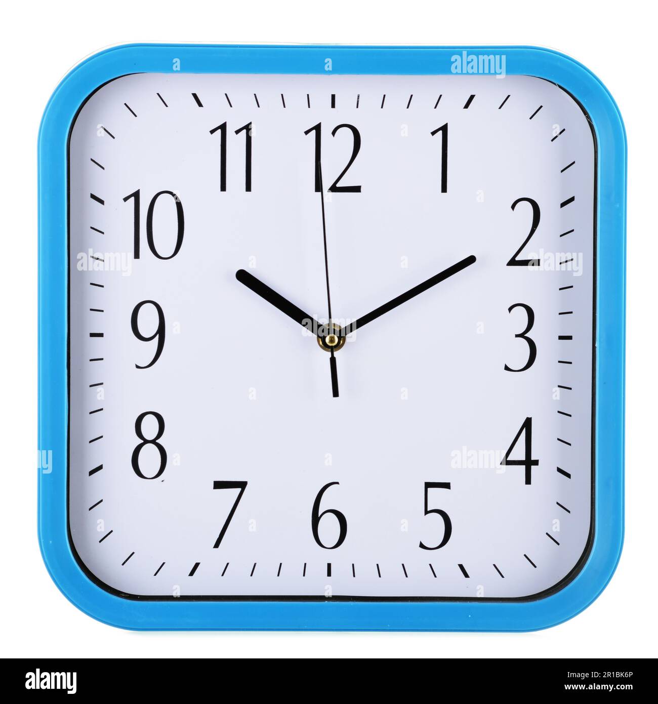 Wall clock isolated on white background. Ten past ten Stock Photo - Alamy