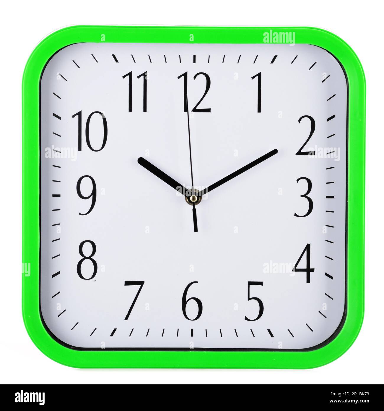 Wall clock isolated on white background. Ten past ten Stock Photo - Alamy