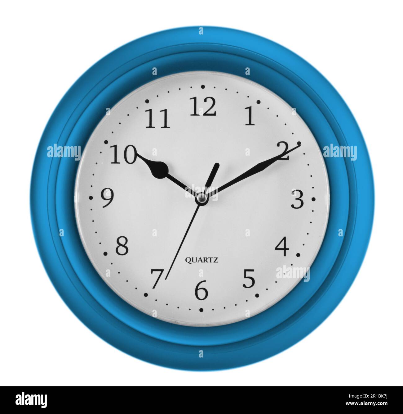 Wall clock isolated on white background. Ten past ten Stock Photo - Alamy