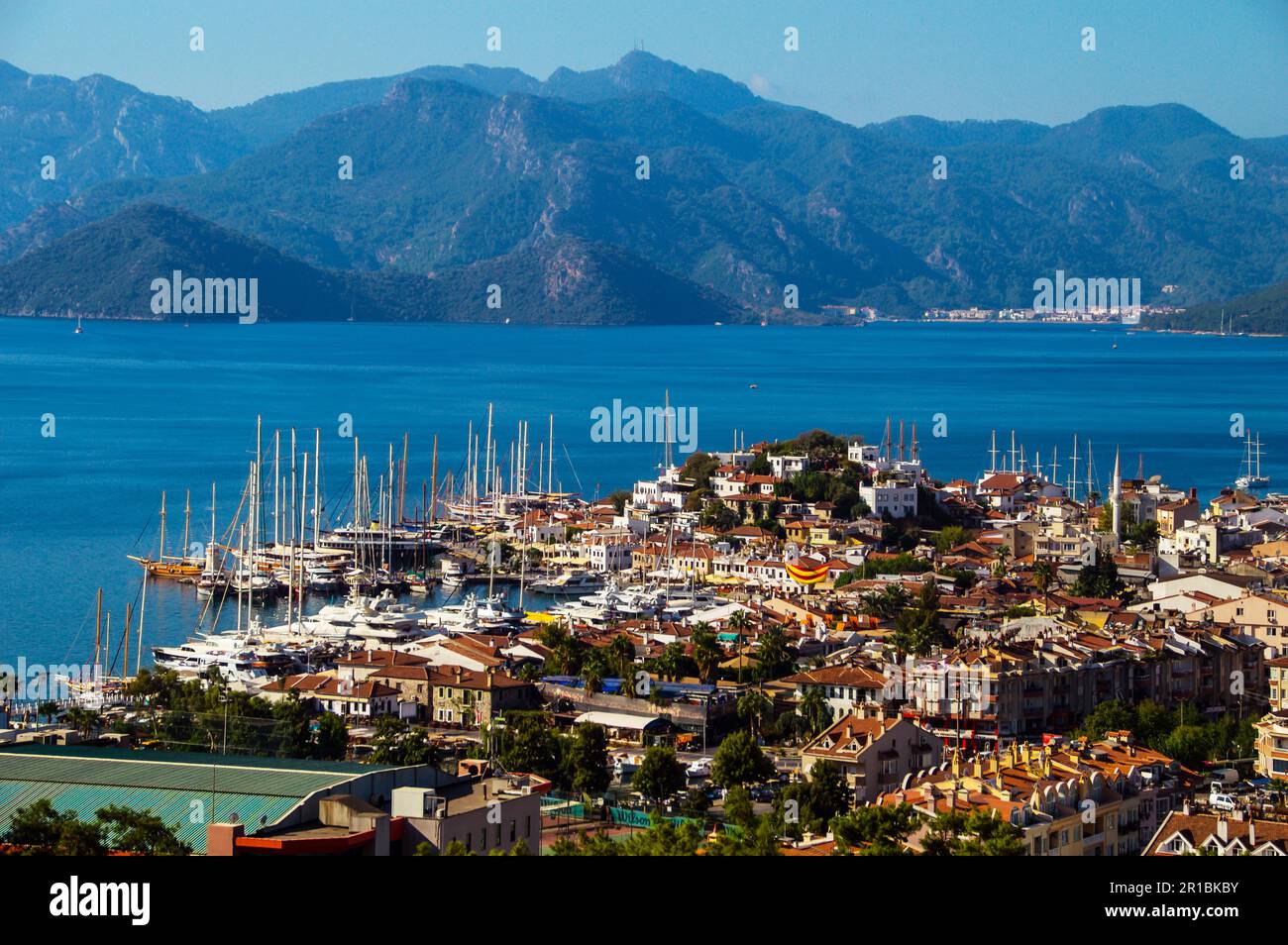 View of Marmaris harbor on Turkish Riviera Stock Photo - Alamy
