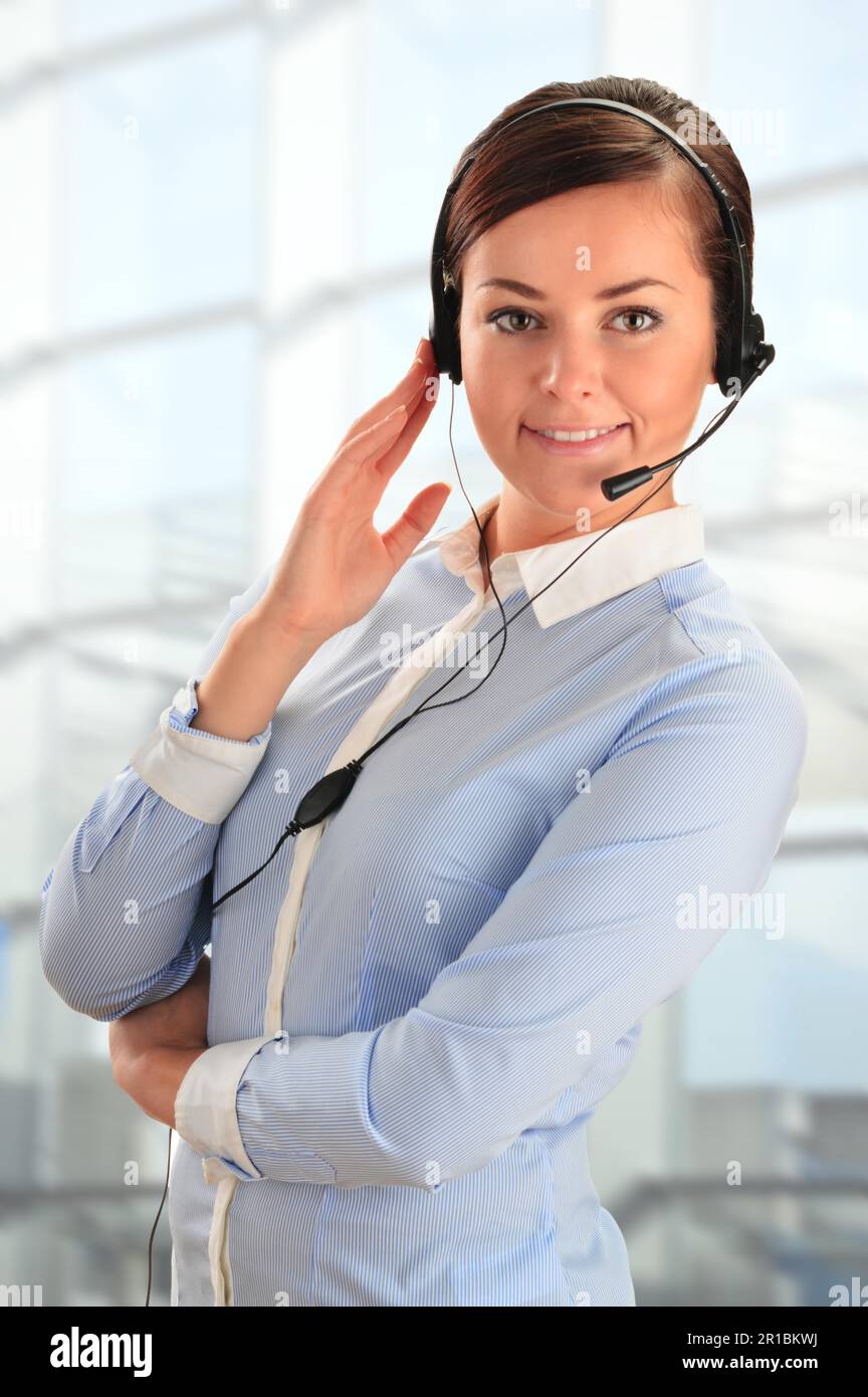 Call center operator. Customer support. Help desk Stock Photo - Alamy