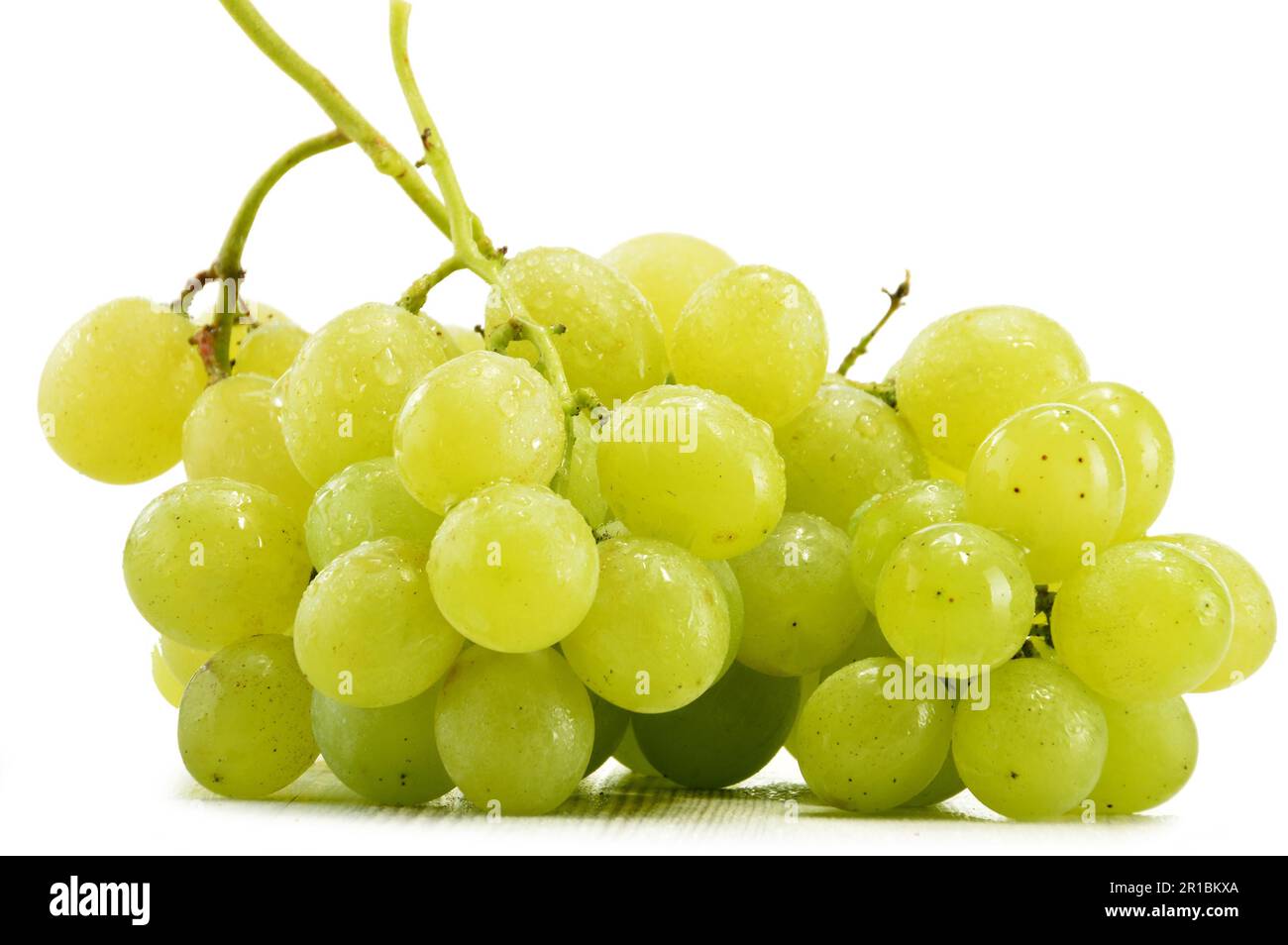 Bunch of fresh white grapes isolated on white background Stock Photo ...