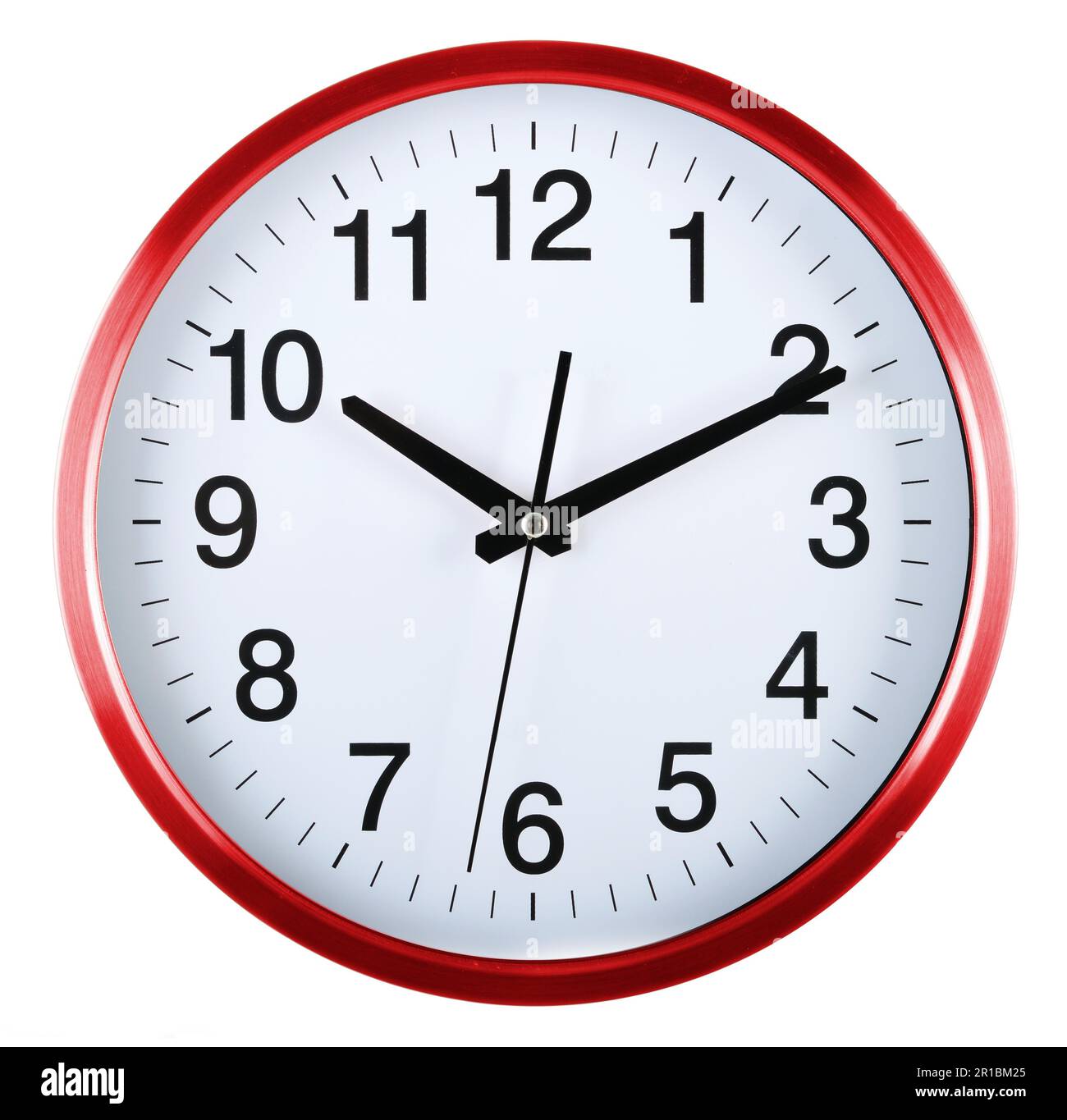 Wall clock isolated on white background. Ten past ten Stock Photo - Alamy