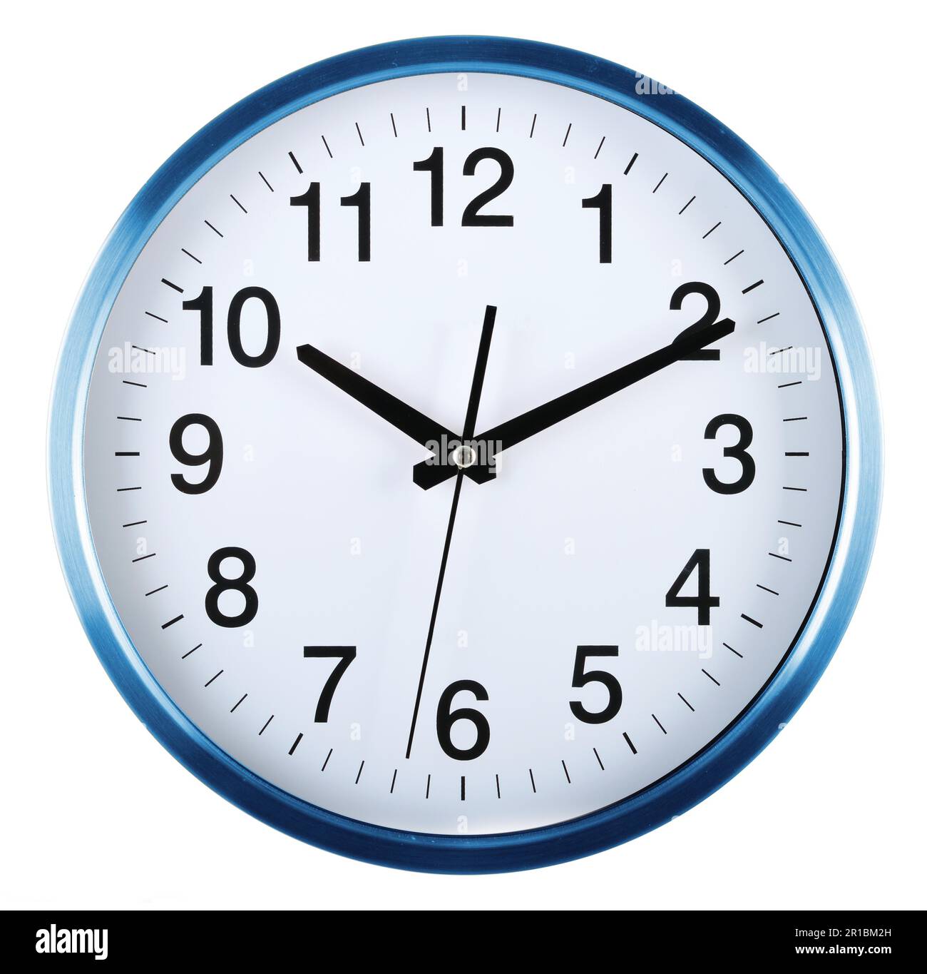 Wall clock isolated on white background. Ten past ten Stock Photo - Alamy