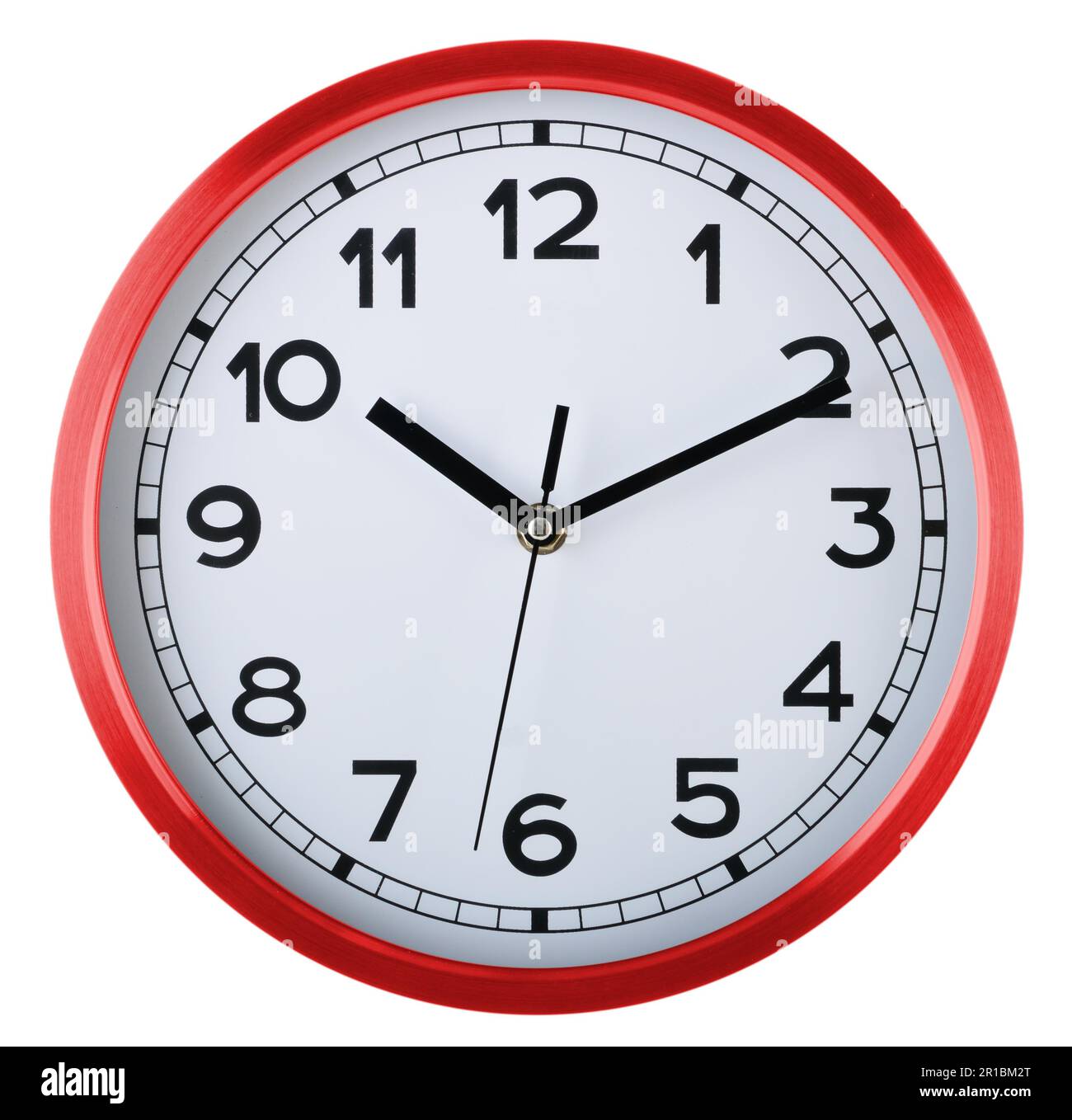 Wall clock isolated on white background. Ten past ten Stock Photo - Alamy