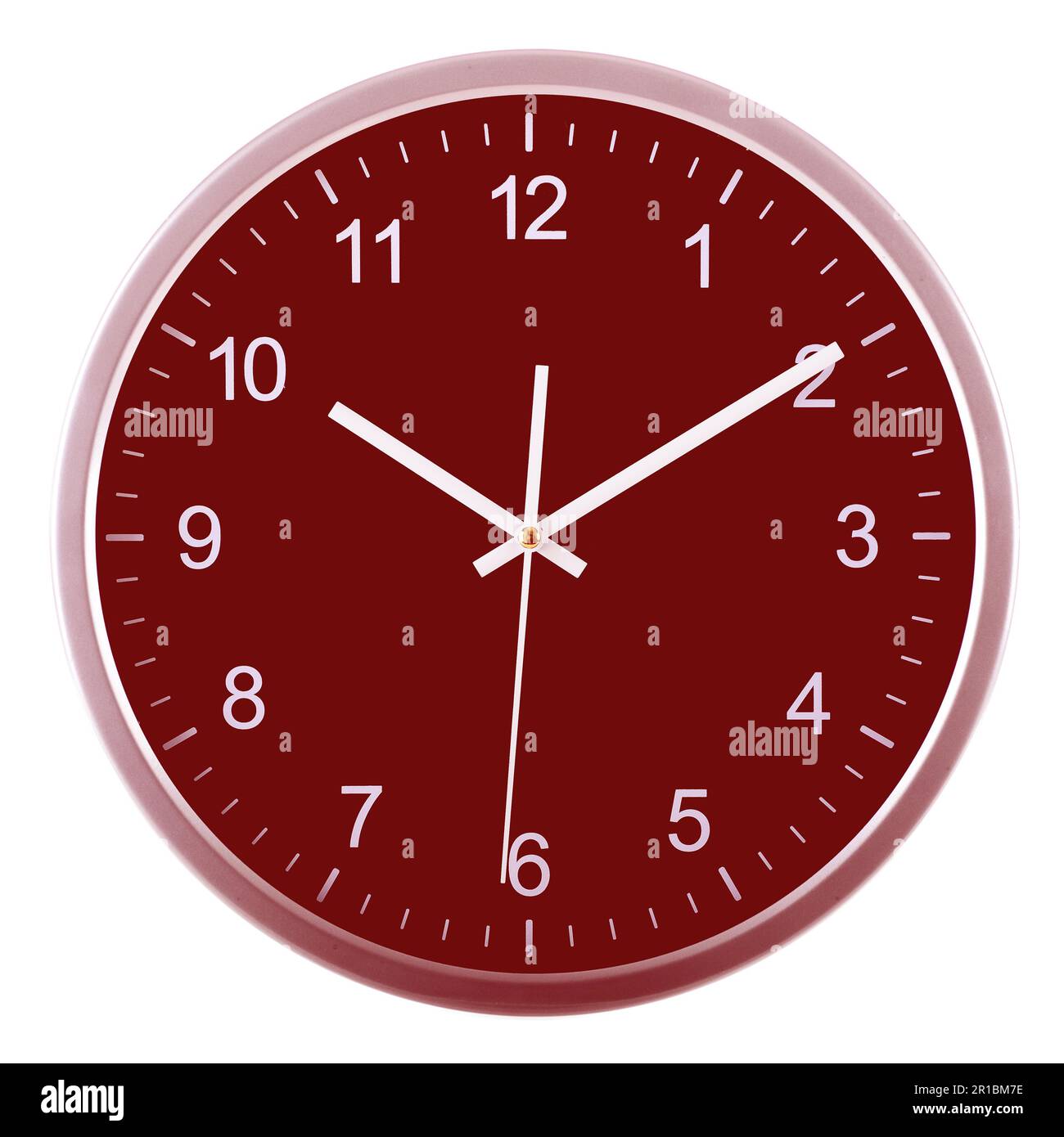 Wall clock isolated on white background. Ten past ten Stock Photo - Alamy