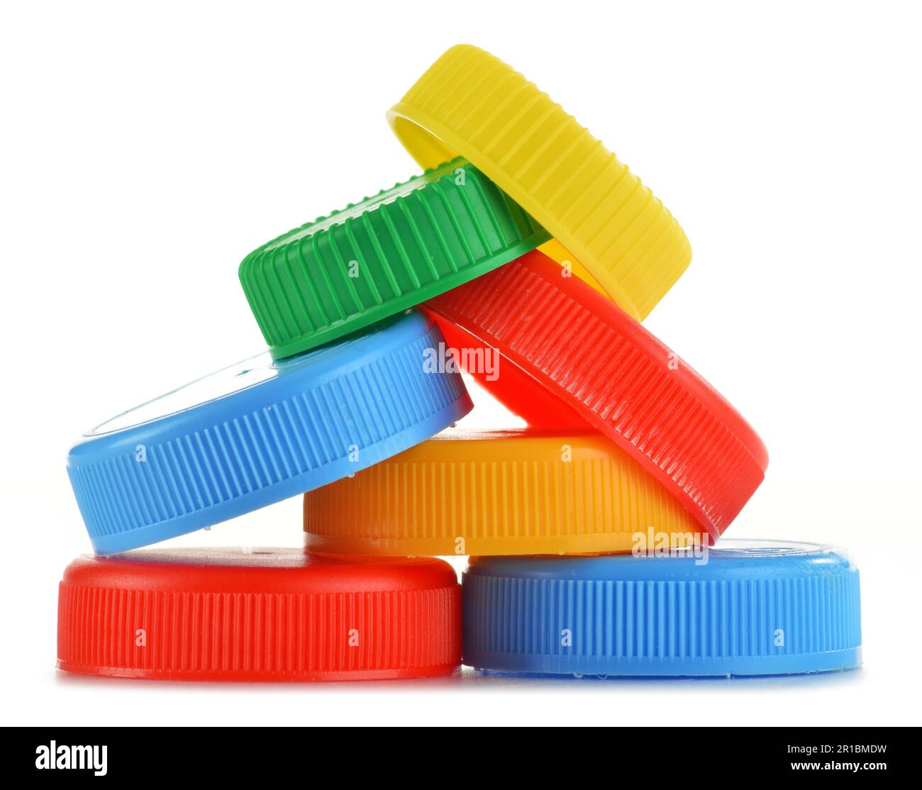Plastic bottle caps isolated on white Stock Photo - Alamy
