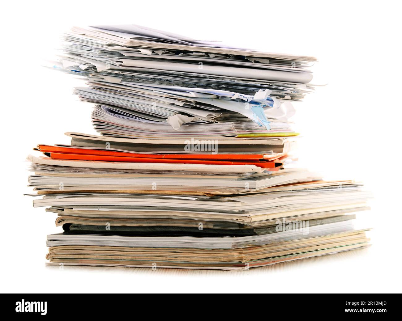 Stack of recycling paper isolated on white Stock Photo - Alamy