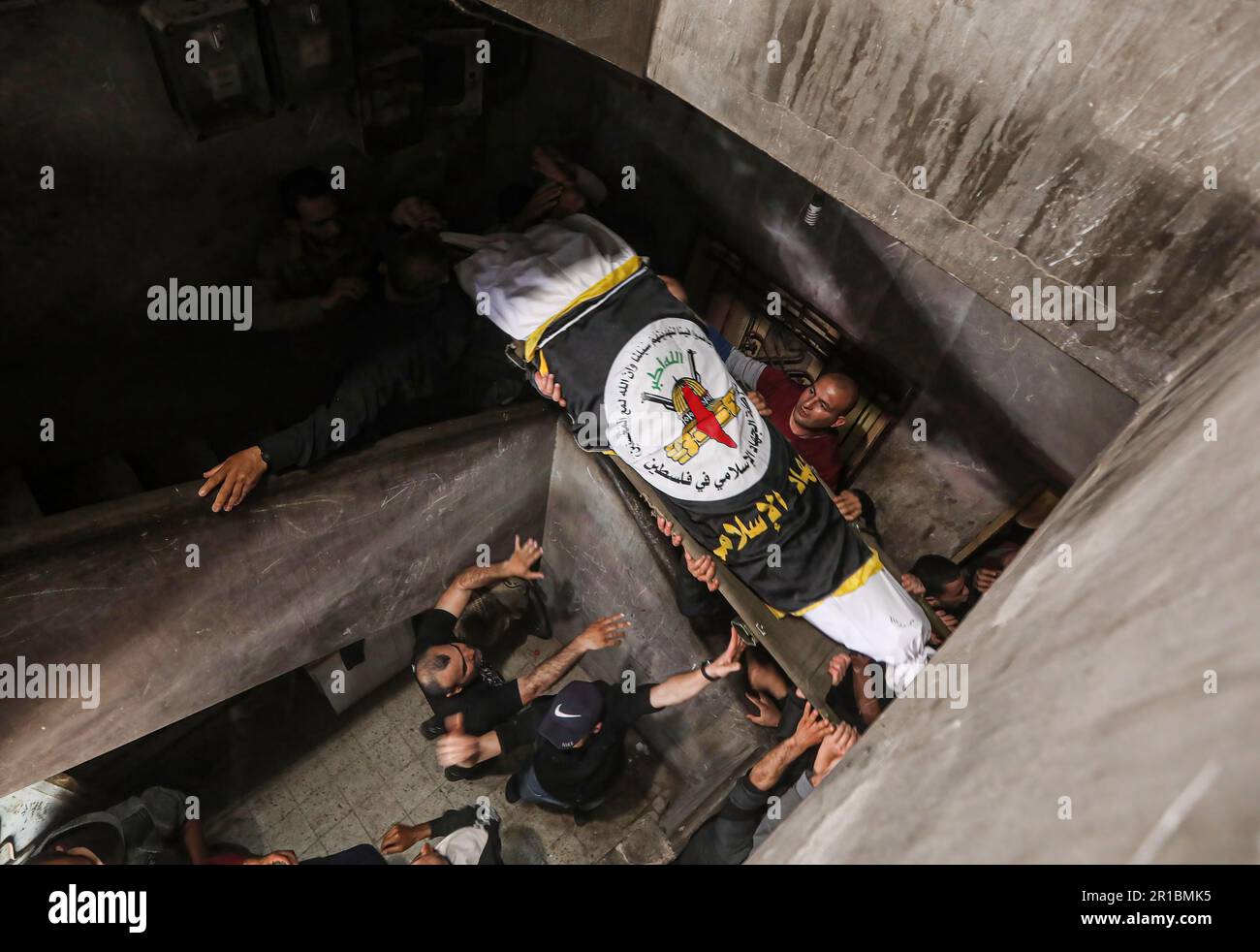 Gaza, Palestine. 11th May, 2023. Palestinians carry the body of Ali ...