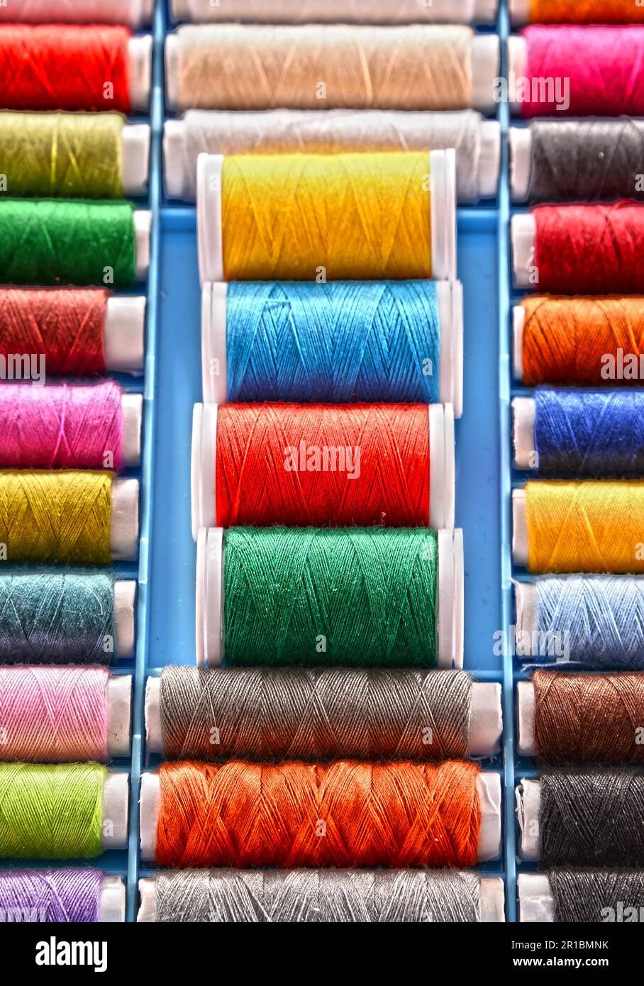 Composition with tailor threads in a box Stock Photo - Alamy