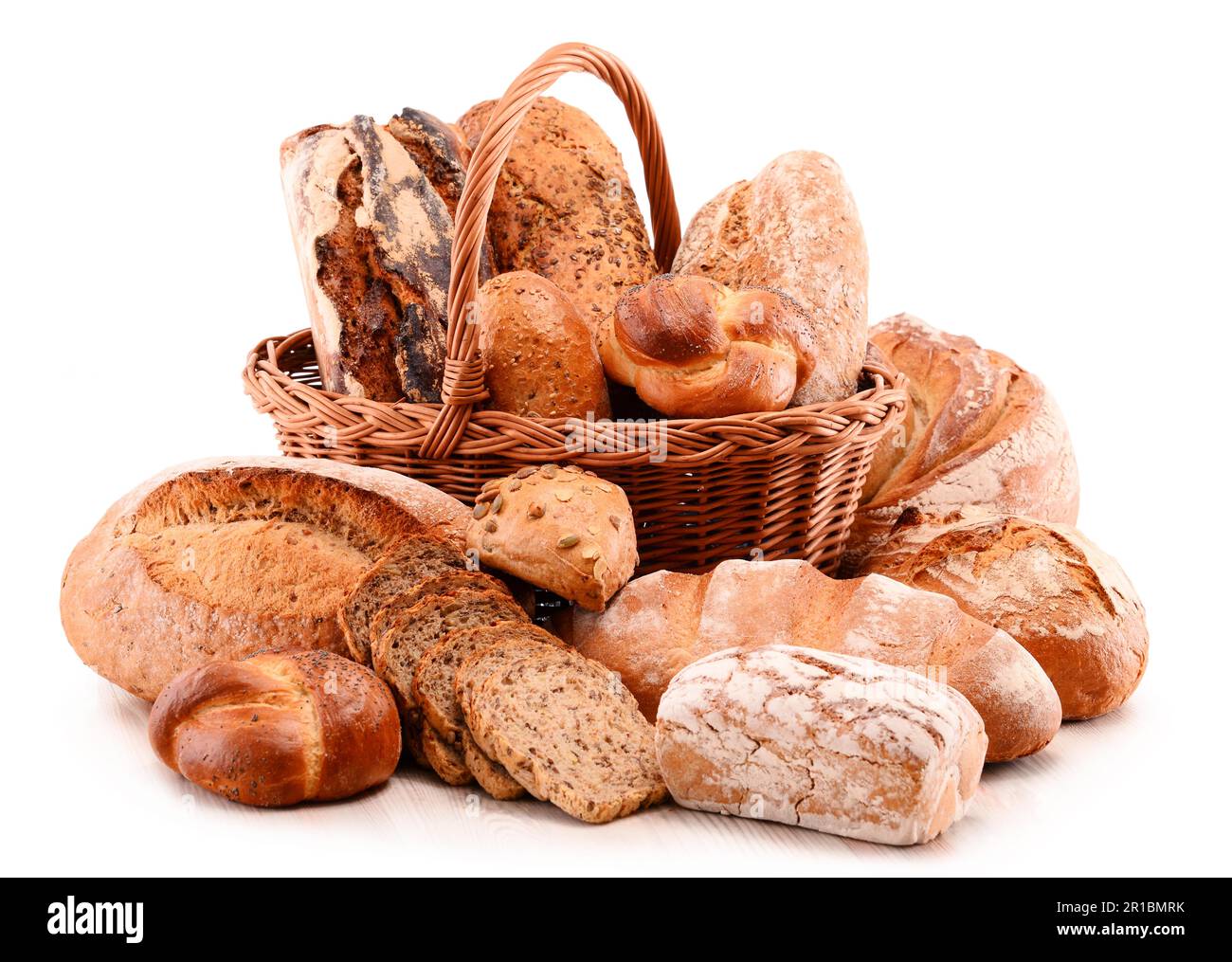 Composition with variety of baking products isolated on white Stock ...