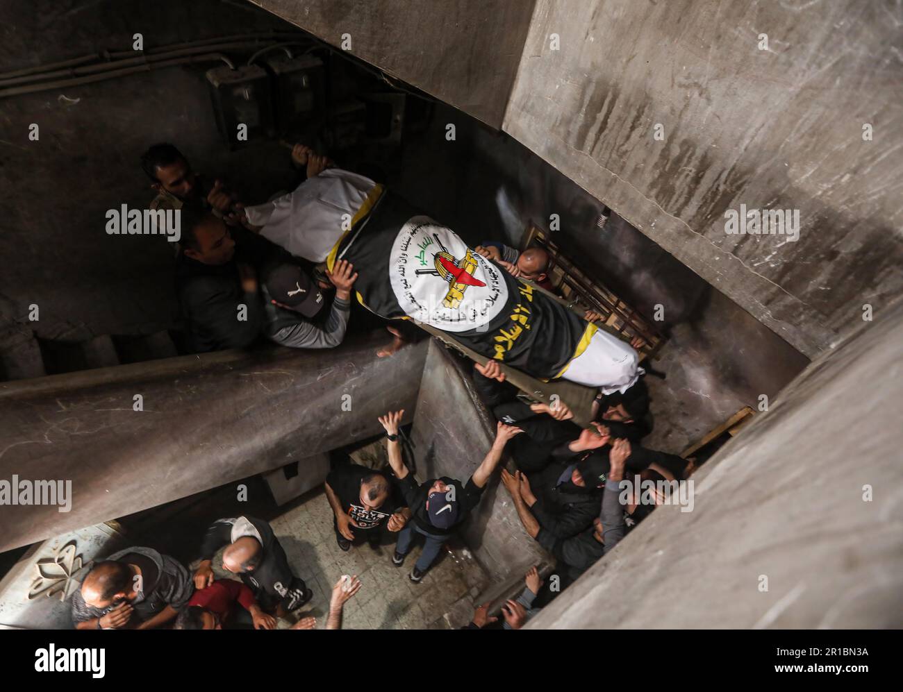 Gaza, Palestine. 11th May, 2023. Palestinians carry the body of Ali ...