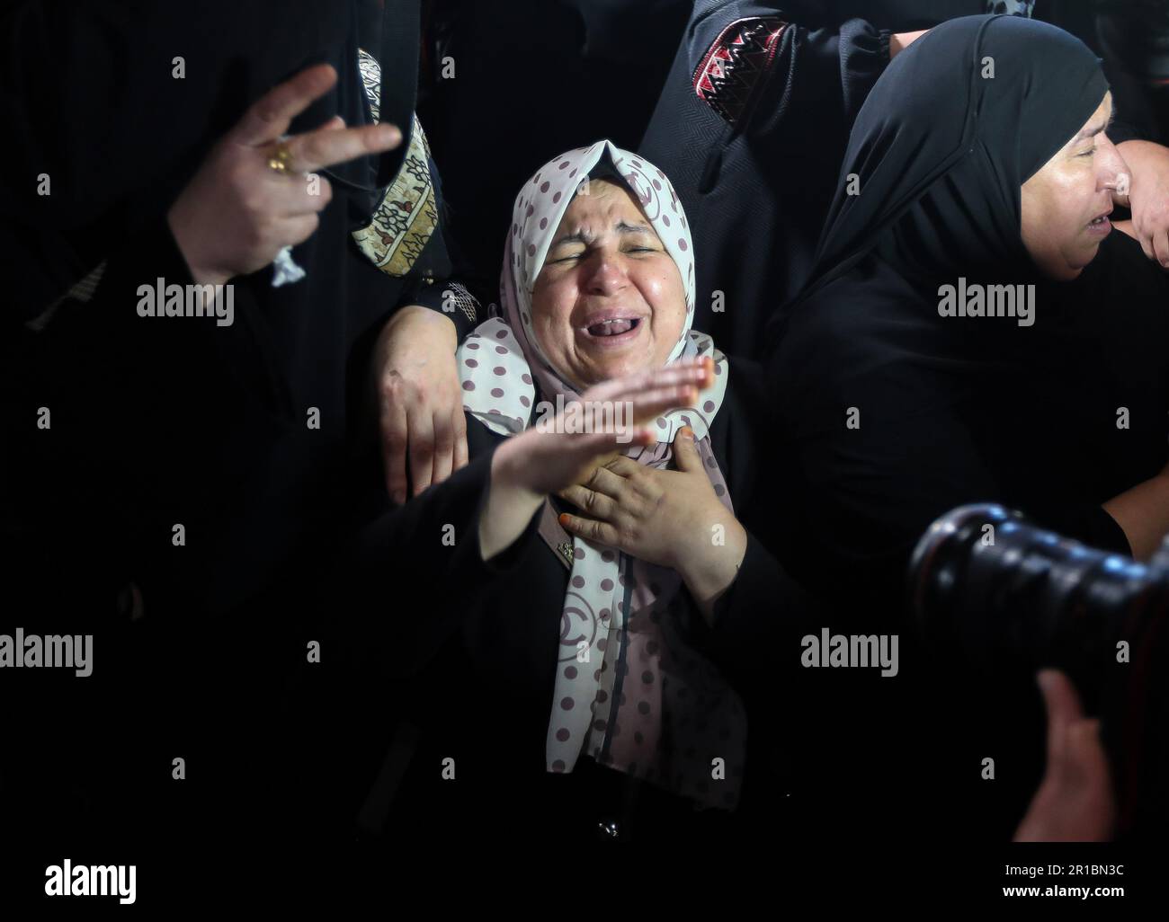 Gaza, Palestine. 11th May, 2023. Relatives of the two Palestinians, Ali ...