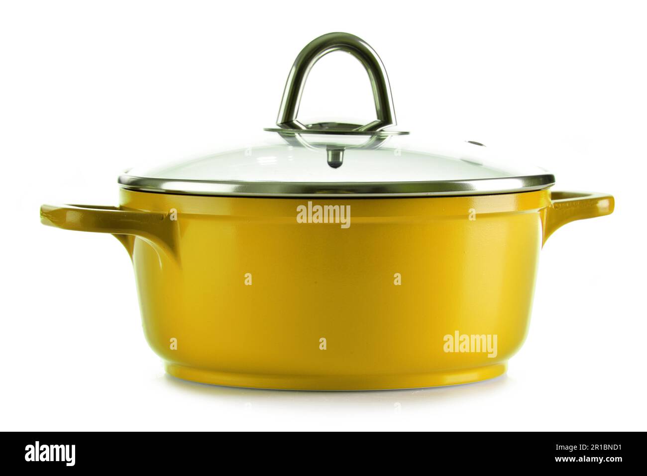 Steel pot isolated on white background Stock Photo - Alamy