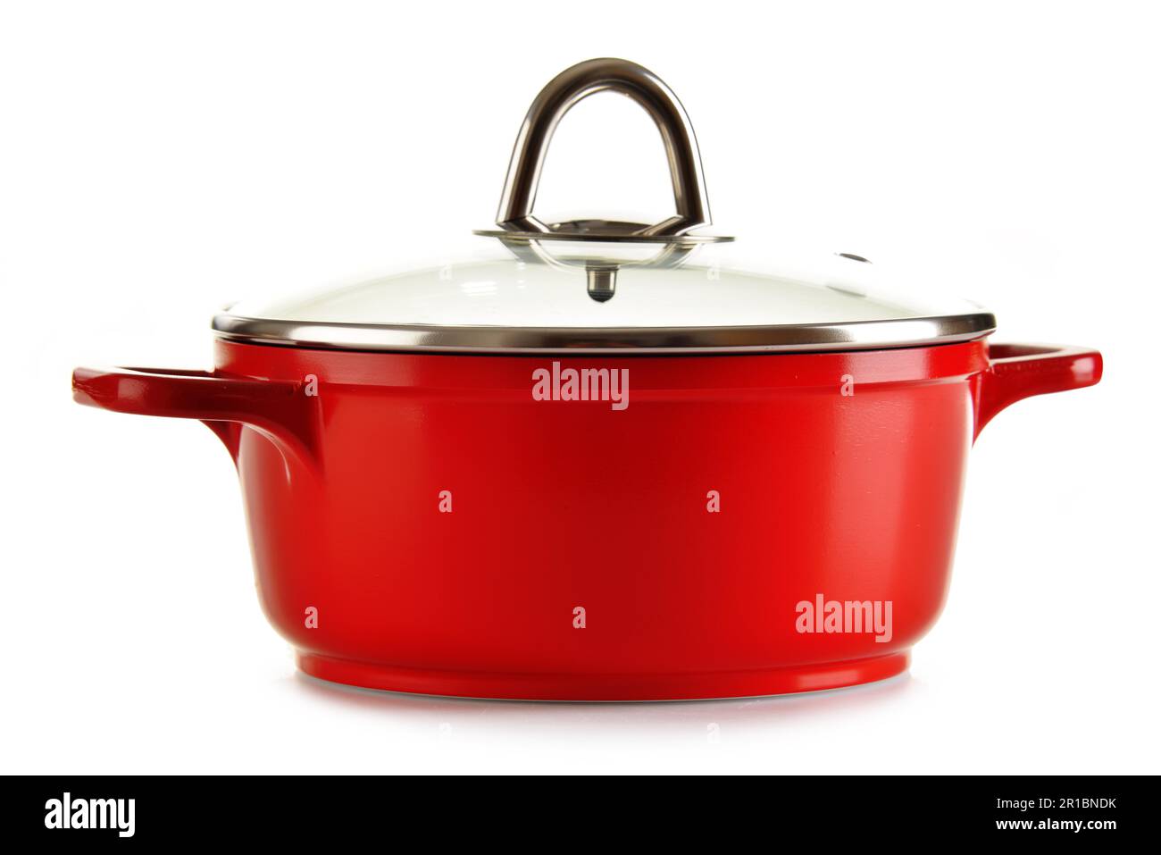 Steel pot isolated on white background Stock Photo - Alamy