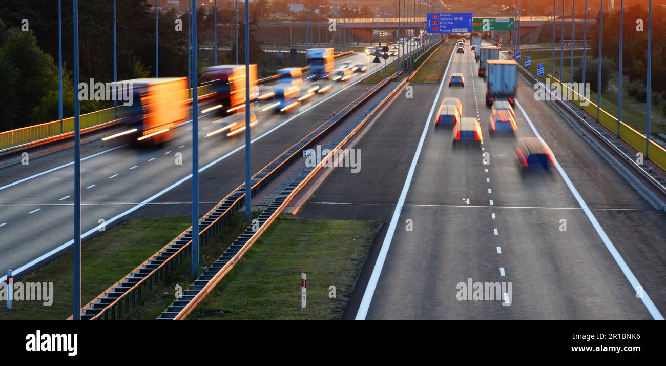 Controlled-access highway in Poznan, Poland Stock Photo - Alamy