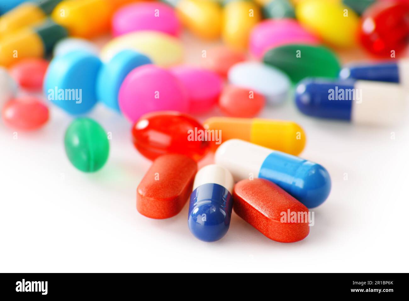 Composition with variety of drug pills and dietary supplements Stock ...