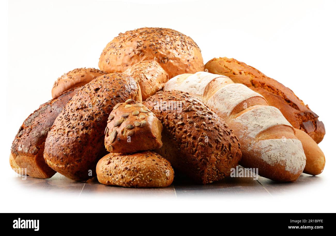 Composition with variety of baking products isolated on white Stock ...
