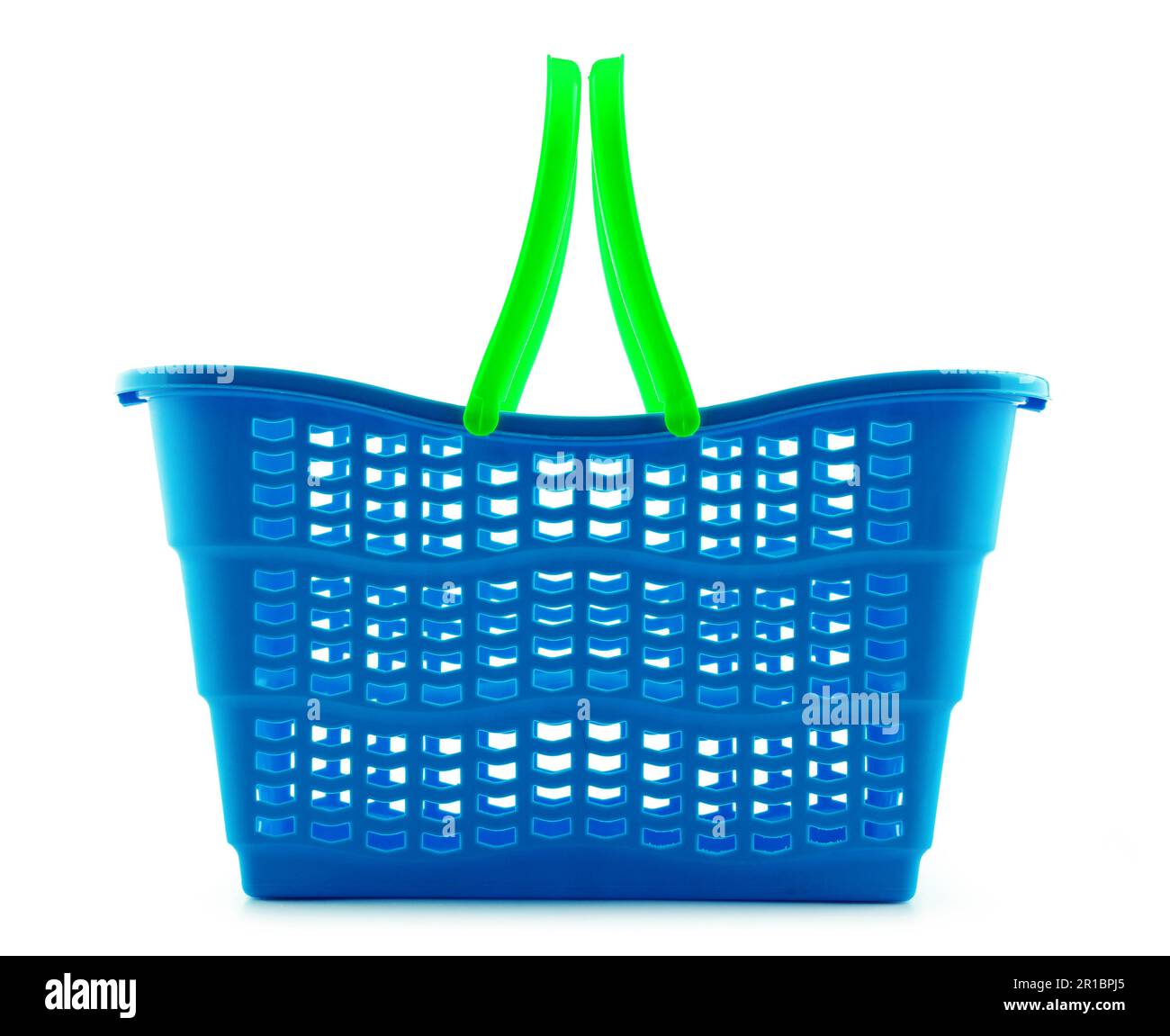 Empty plastic shopping basket isolated on white background Stock Photo ...