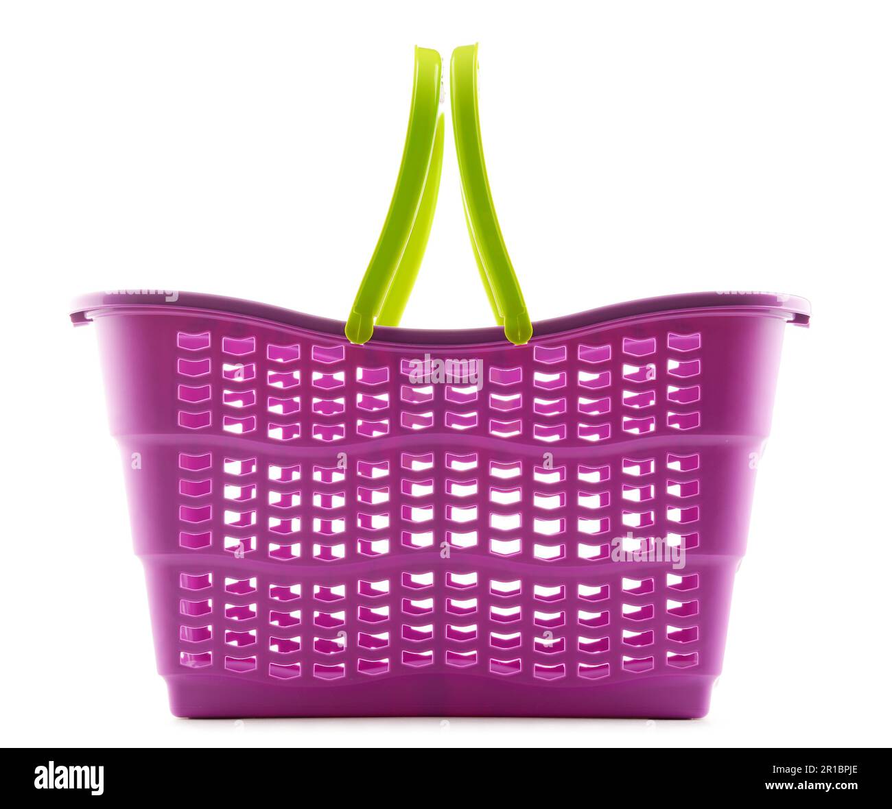 Empty plastic shopping basket isolated on white background Stock Photo ...