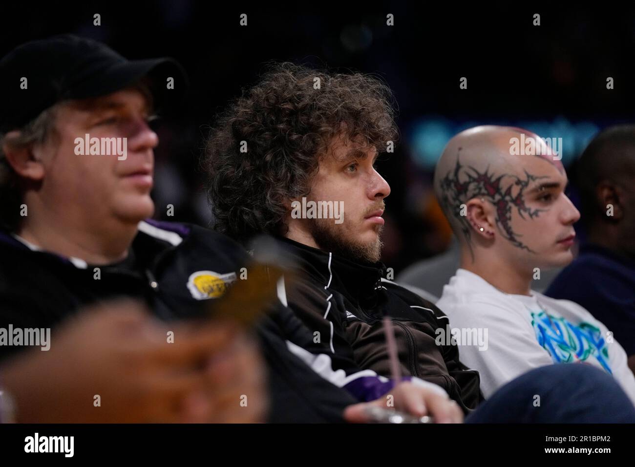Rapper Jack Harlow watches Game 6 of an NBA basketball Western ...