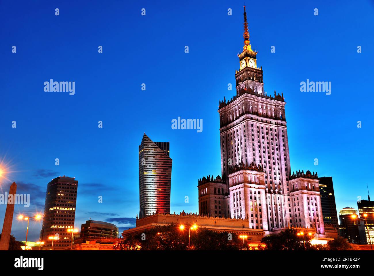 Warsaw city center with Palace of Culture and Science, the tallest ...