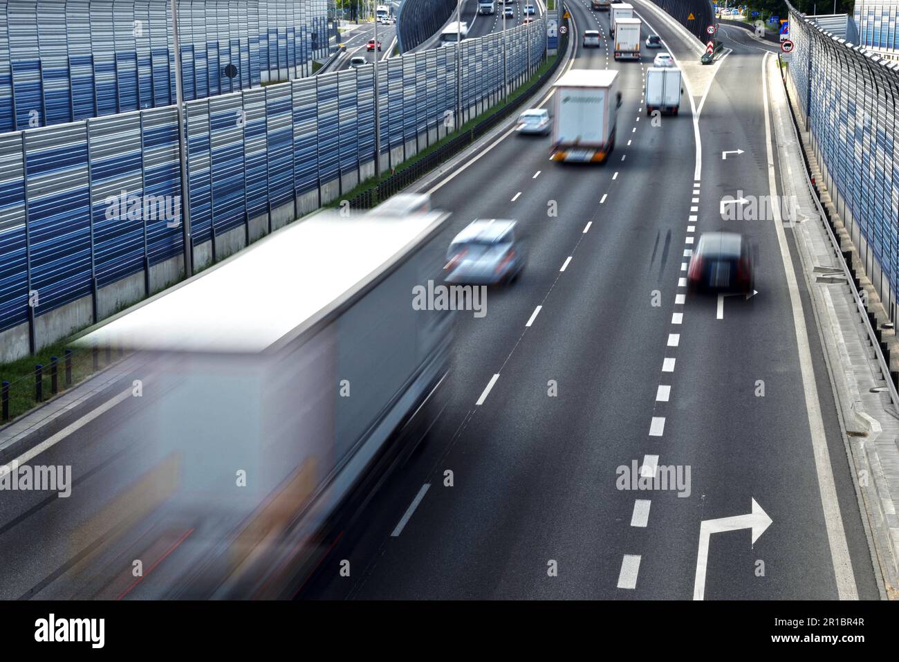 Six lane controlled-access highway in Poland Stock Photo - Alamy