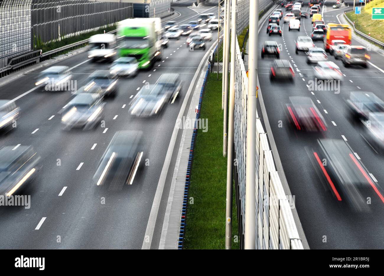 Six lane controlled-access highway in Poland Stock Photo - Alamy