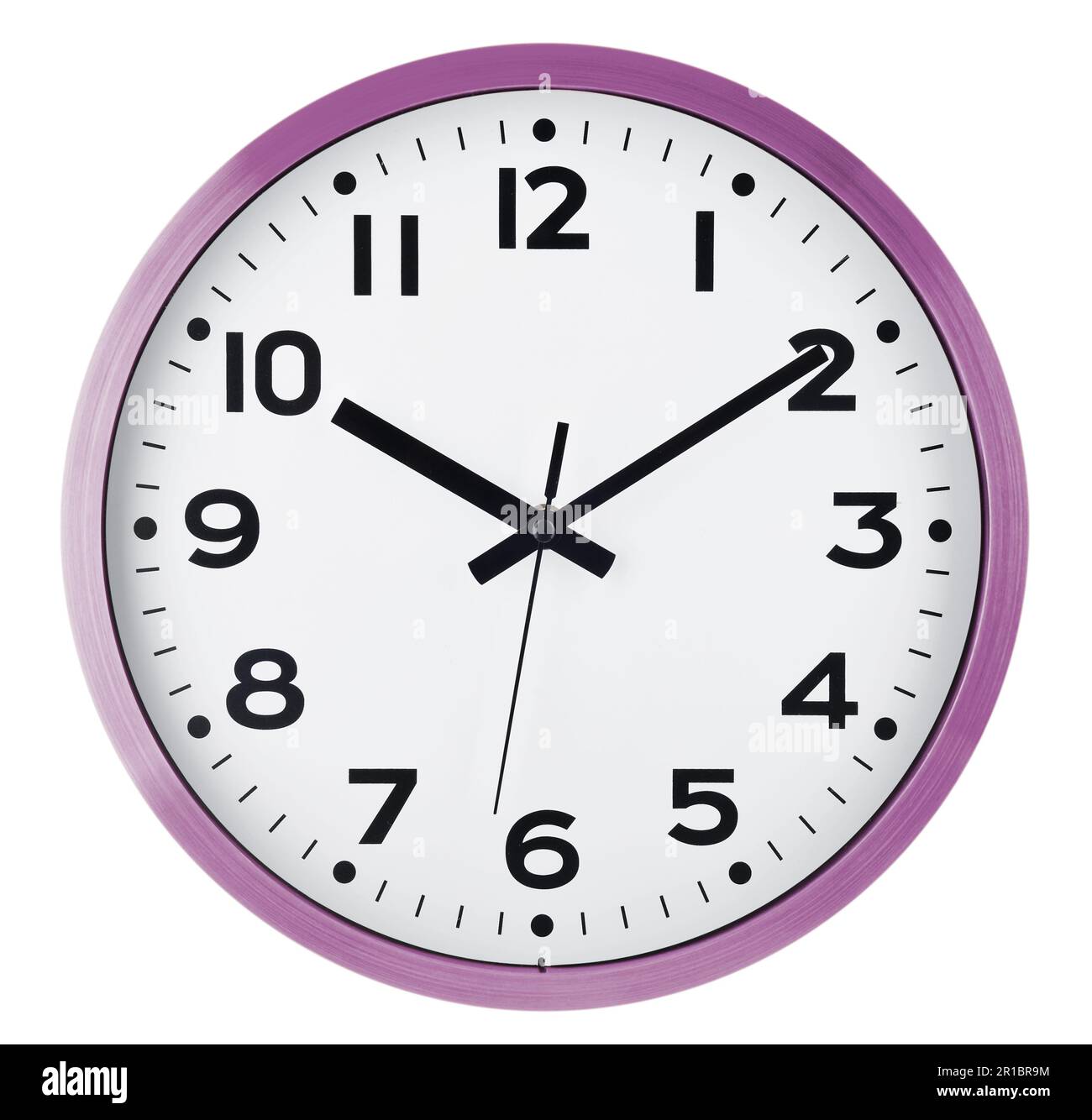 Wall clock isolated on white background. Ten past ten Stock Photo - Alamy