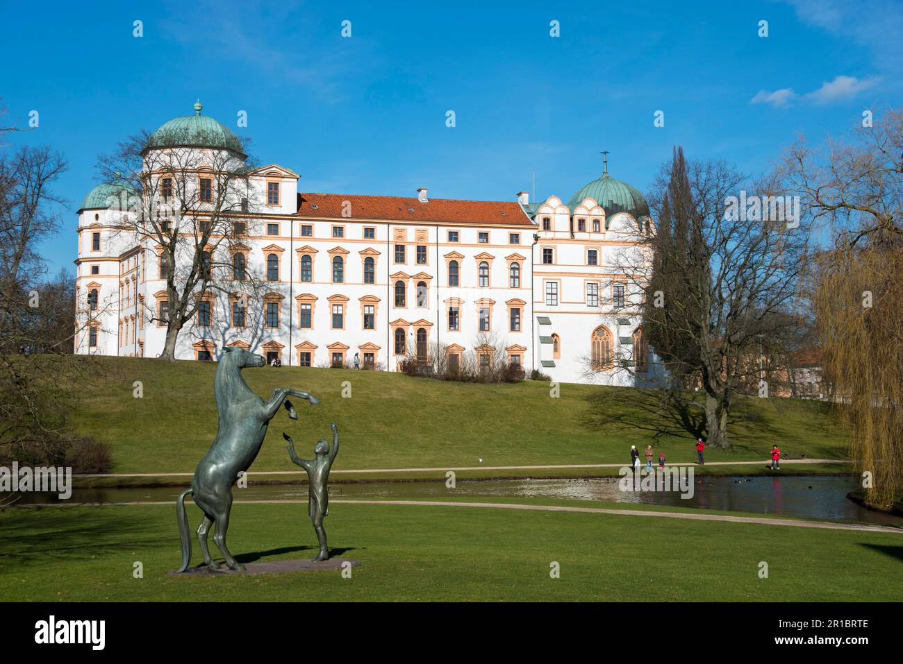 Ducal Palace, built 1292, bronze sculpture Stallion Wohlklang in ...