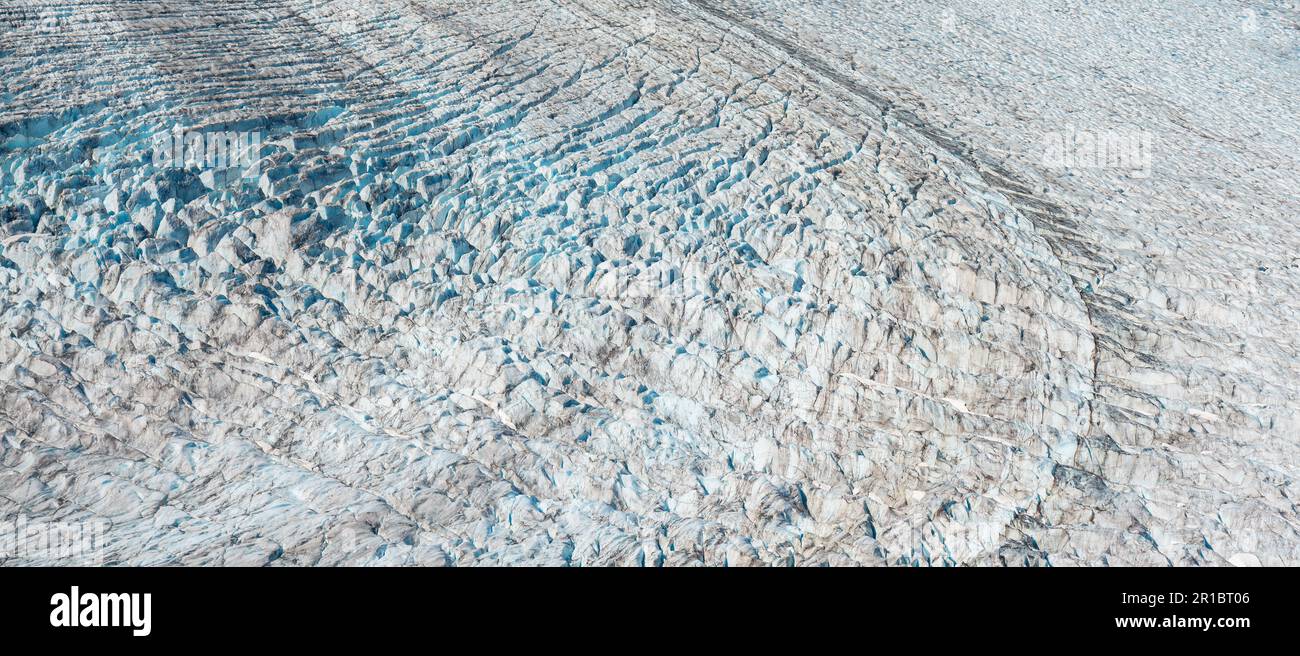 Glacier surface close up panorama, Salmon Glacier, British Columbia ...